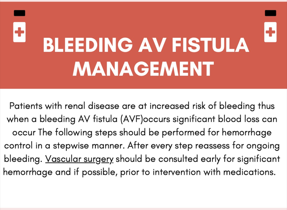 Bleeding AV Fistula Management - EM Daily