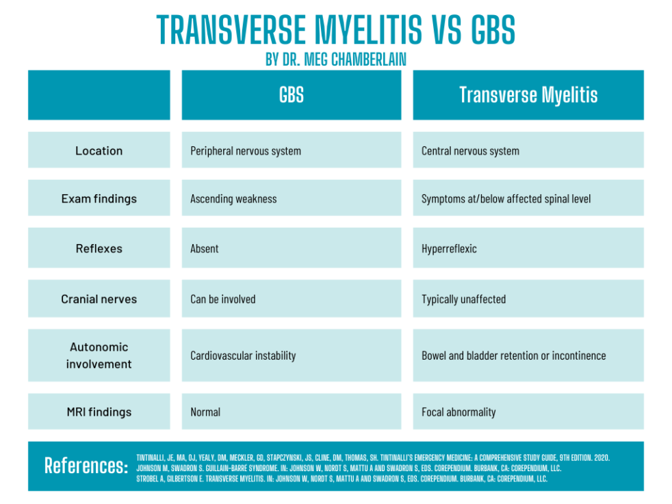 Transverse Myelitis vs Guillain-Barré Syndrome - EM Daily